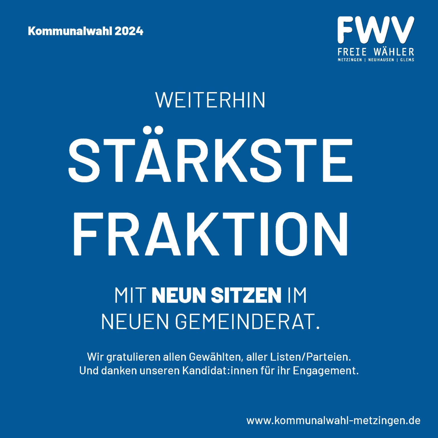 FWV Metzingen - Erfolgreiche Kommunalwahl 2024 : Ein herzliches ...